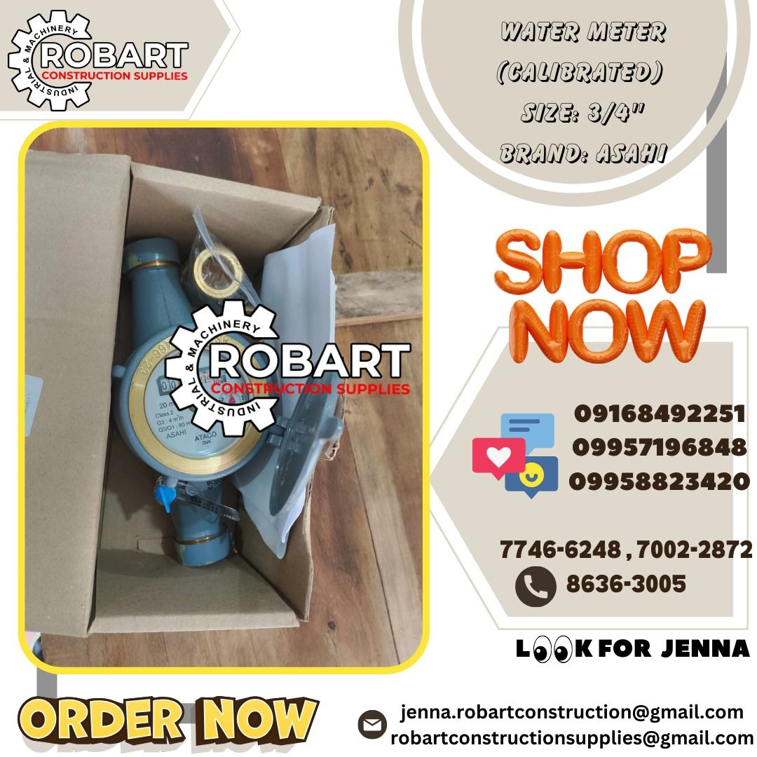 asahi water meter 3/4'' (20mm ) brass body, Commercial & Industrial ...