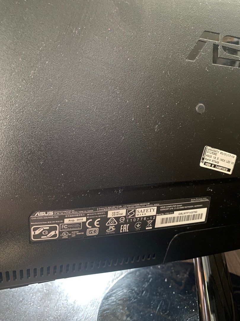 Asus Computer Monitor (VS197DE), Computers & Tech, Desktops on Carousell