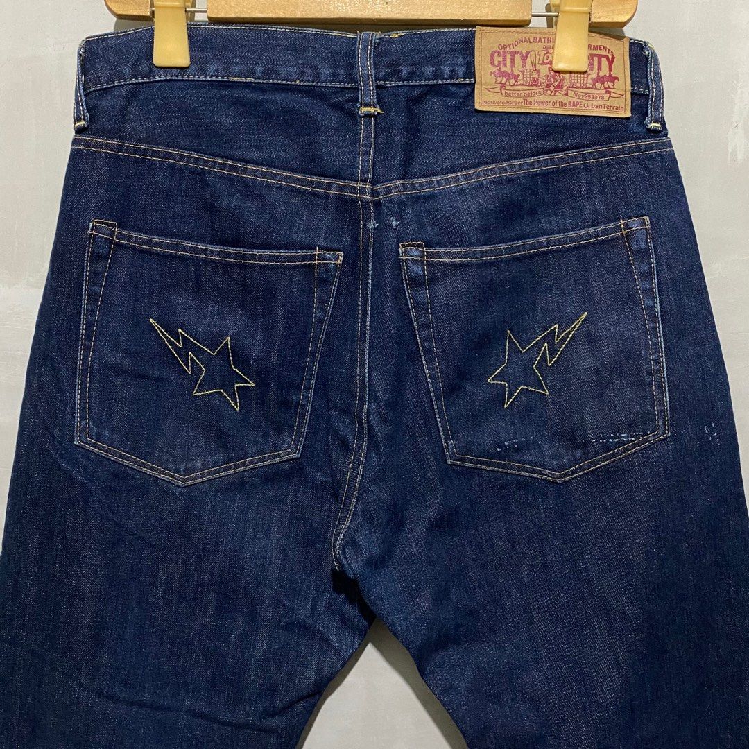 Bapesta Indigo Pants, Men's Fashion, Bottoms, Jeans on Carousell