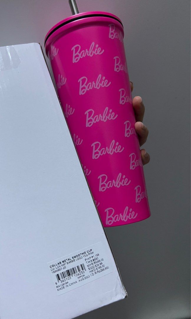Barbie x Typo Tumblr tumbler, Furniture & Home Living, Kitchenware ...