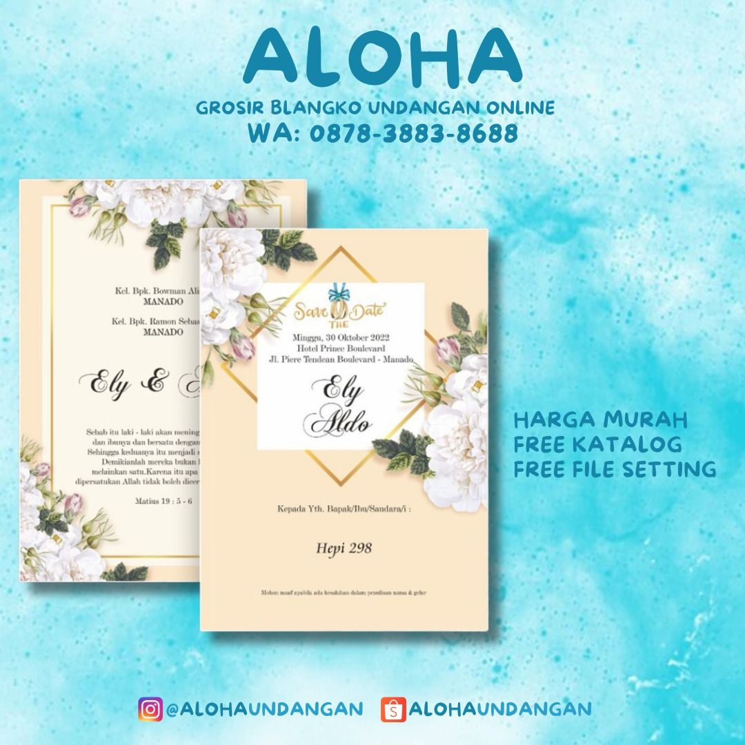 BLANGKO UNDANGAN NIKAH HEPI 298 CIMARAGAS 087838838688 ALOHA UNDANGAN, Serba Serbi, Others di ...