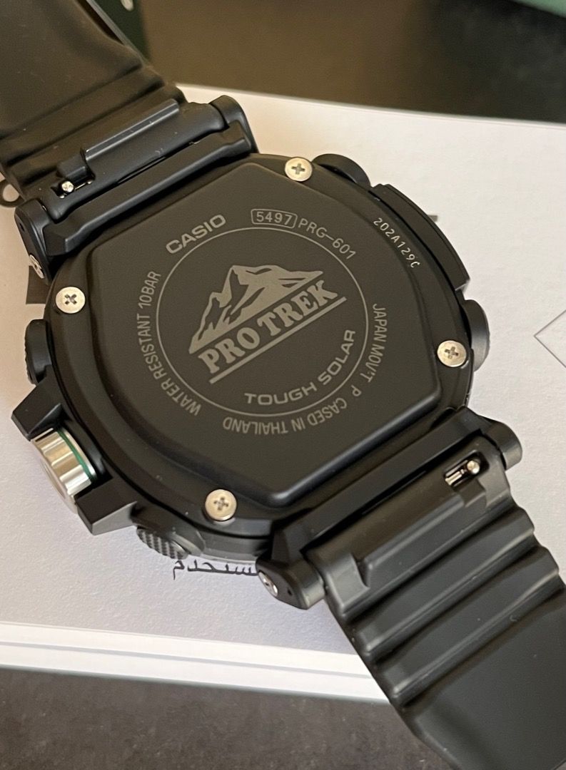 BNEW AUTHENTIC! Casio Pro Trek PRG601-1 Triple Sensor Tough Solar Black Renewable Soft Resin ...