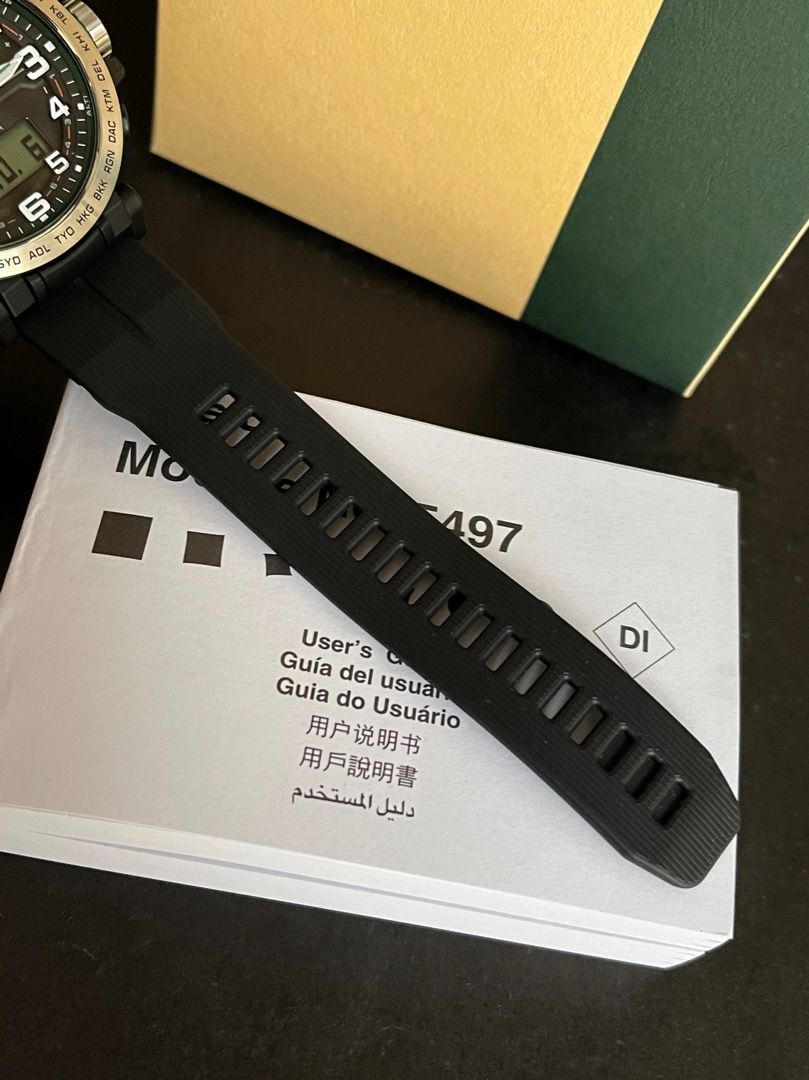 BNEW AUTHENTIC! Casio Pro Trek PRG601-1 Triple Sensor Tough Solar Black Renewable Soft Resin ...