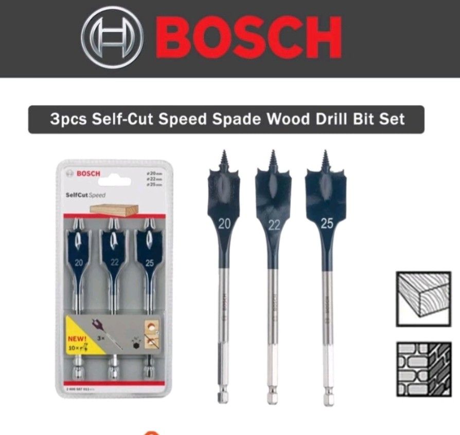 Bosch Self Cut Speed Spade Bits (10x faster), Furniture & Home Living ...