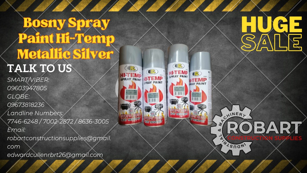Bosny Spray Paint Hi-Temp Metallic Silver, Commercial & Industrial ...