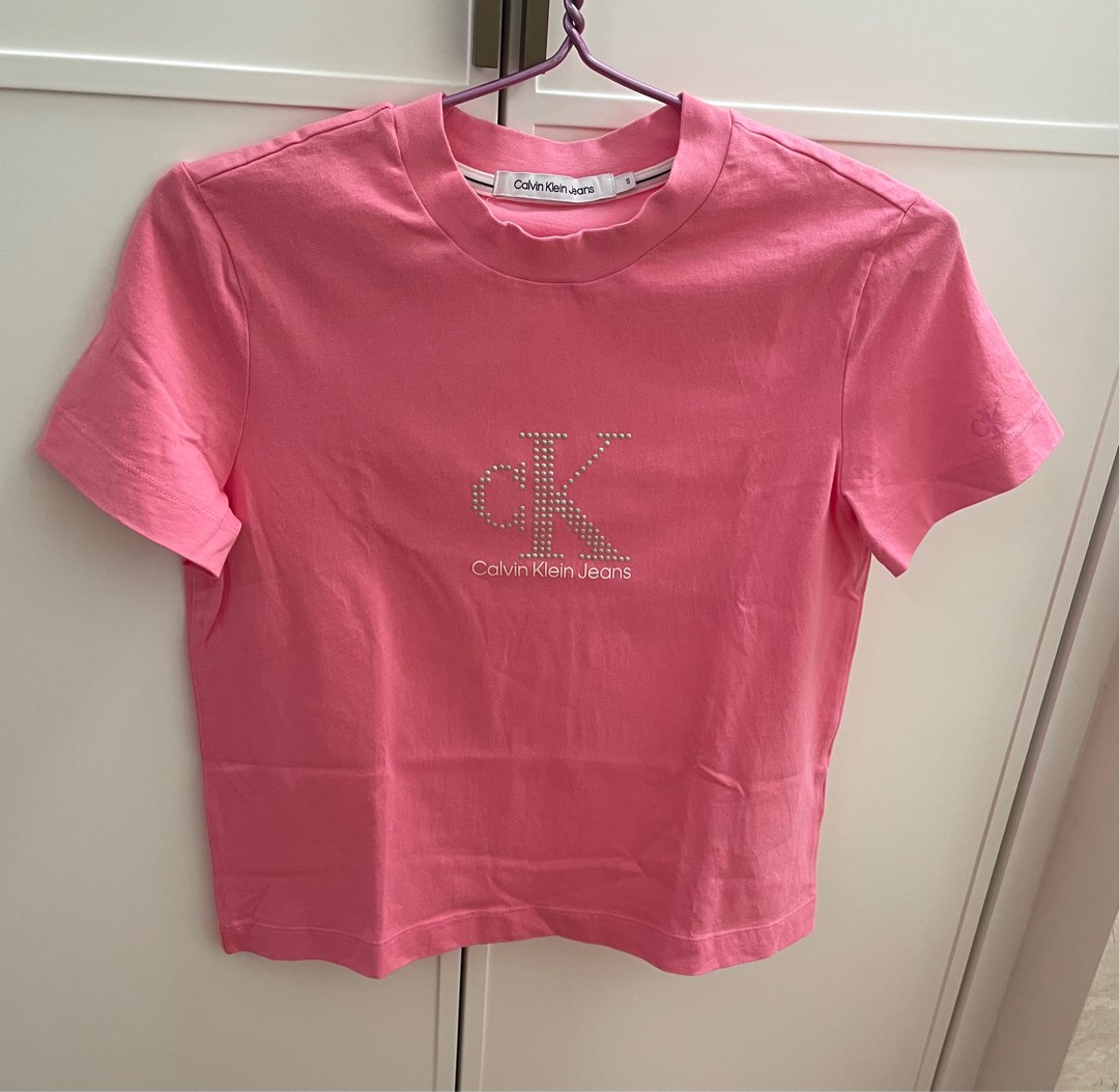 Calvin Klein CK top pink, Fesyen Wanita, Pakaian Wanita, Atasan di ...