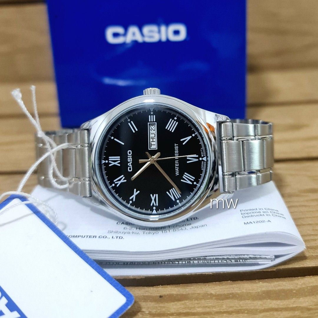 Casio Men's Roma numbering stainless steel analog quartz watch brand new mtp-v006, Men's Fashion ...