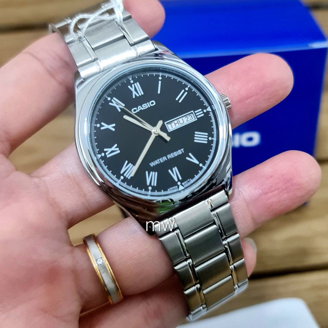 Casio Men's Roma numbering stainless steel analog quartz watch brand new mtp-v006, Men's Fashion ...