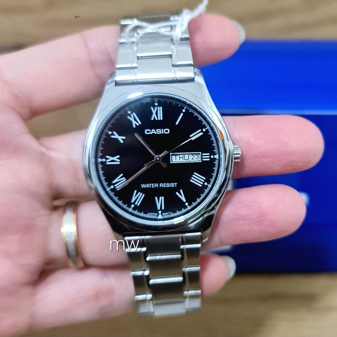 Casio Men's Roma numbering stainless steel analog quartz watch brand new mtp-v006, Men's Fashion ...