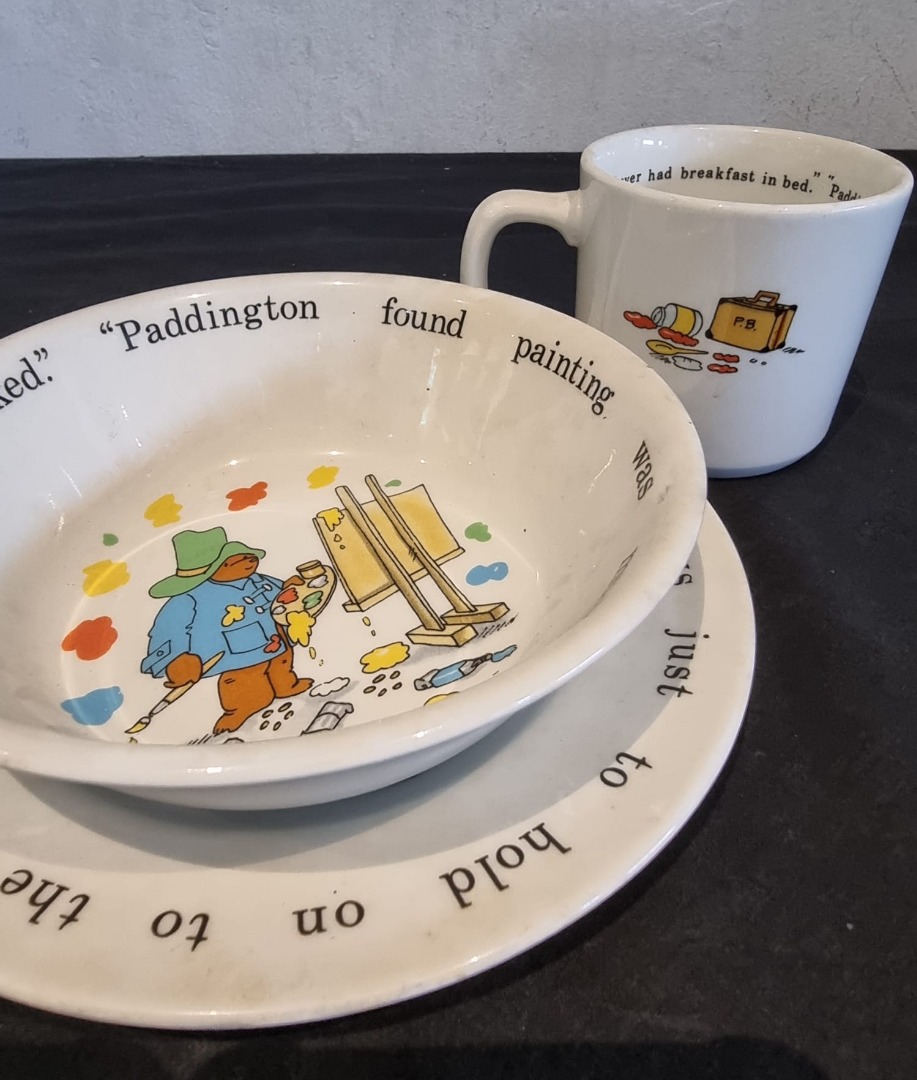 Coalport Paddington Bear 3 piece meal set - cup, plate, bowl, Furniture ...