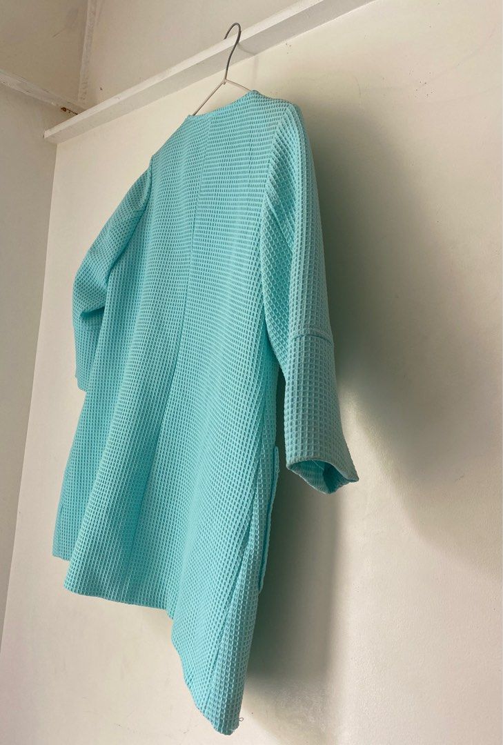 Cyan Coat, Women's Fashion, Coats, Jackets and Outerwear on Carousell