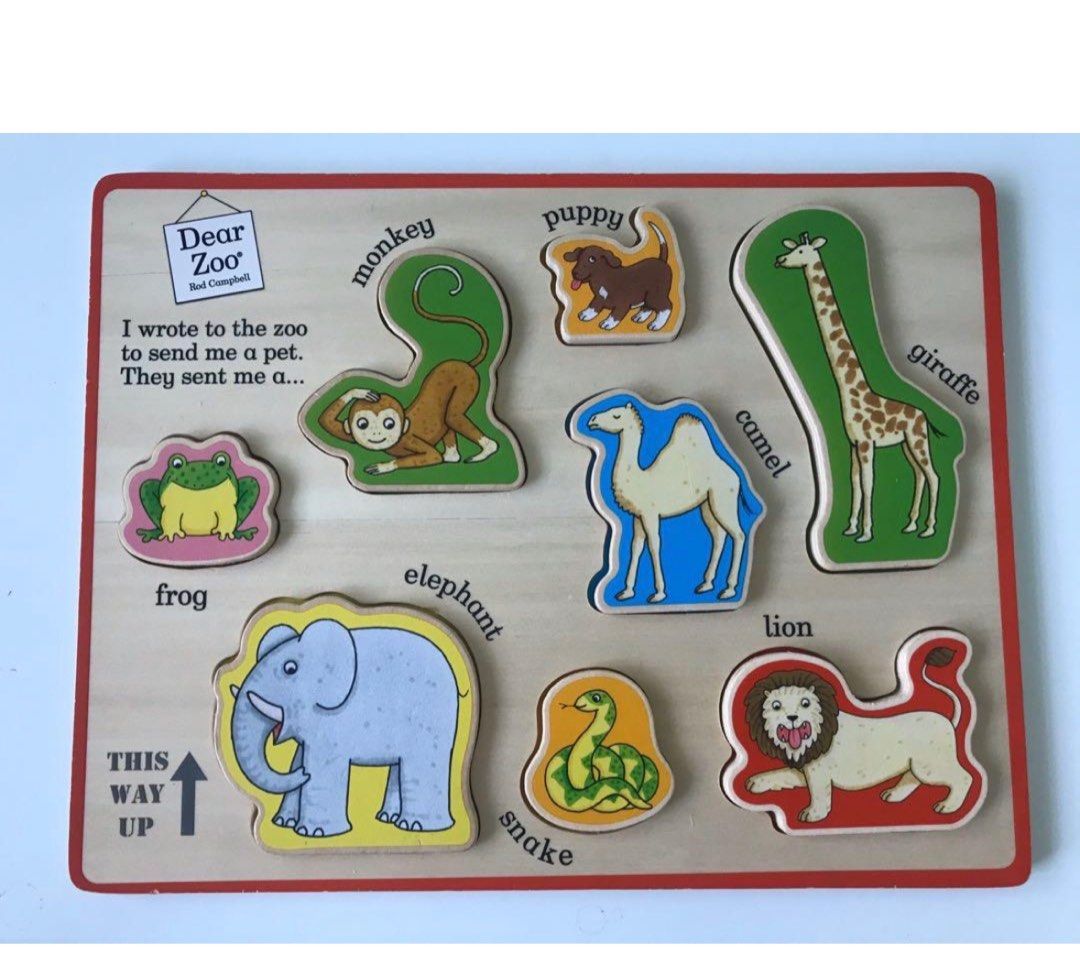 Dear Zoo Wooden Puzzle and Board Book bundle, Babies & Kids, Infant ...