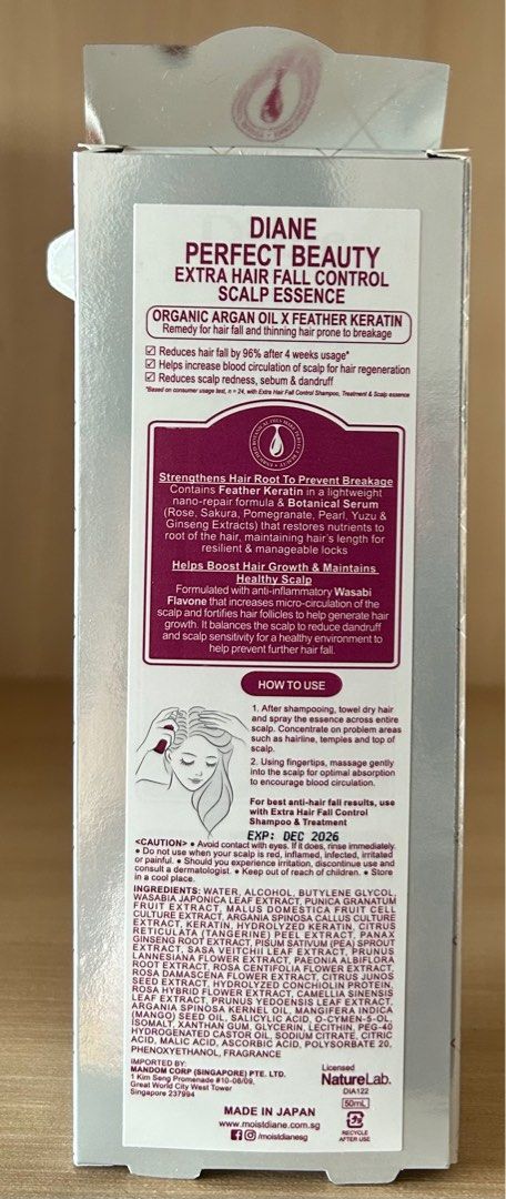 Diane Perfect Beauty Extra Hair Fall Control Series Scalp Revitalizing ...