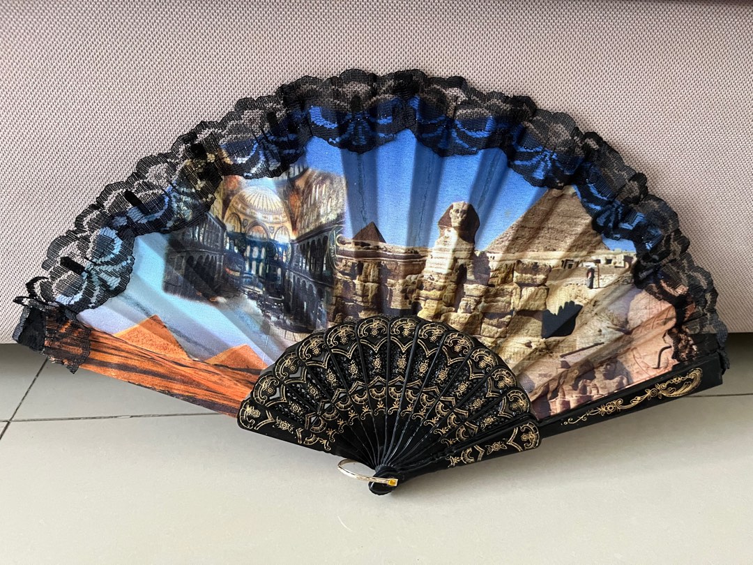 Egyptian Fabric Fan, Hobbies & Toys, Memorabilia & Collectibles, Fan ...