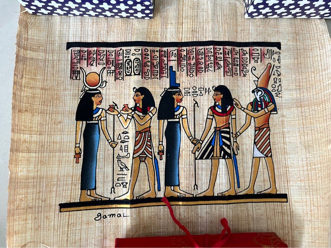 Egyptian pictures hand painted on real papyrus, Hobbies & Toys ...