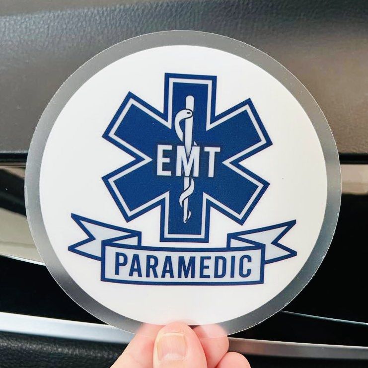 EMT Paramedic . Static Cling Decals . 11cm diameter . Free Normal Mail ...
