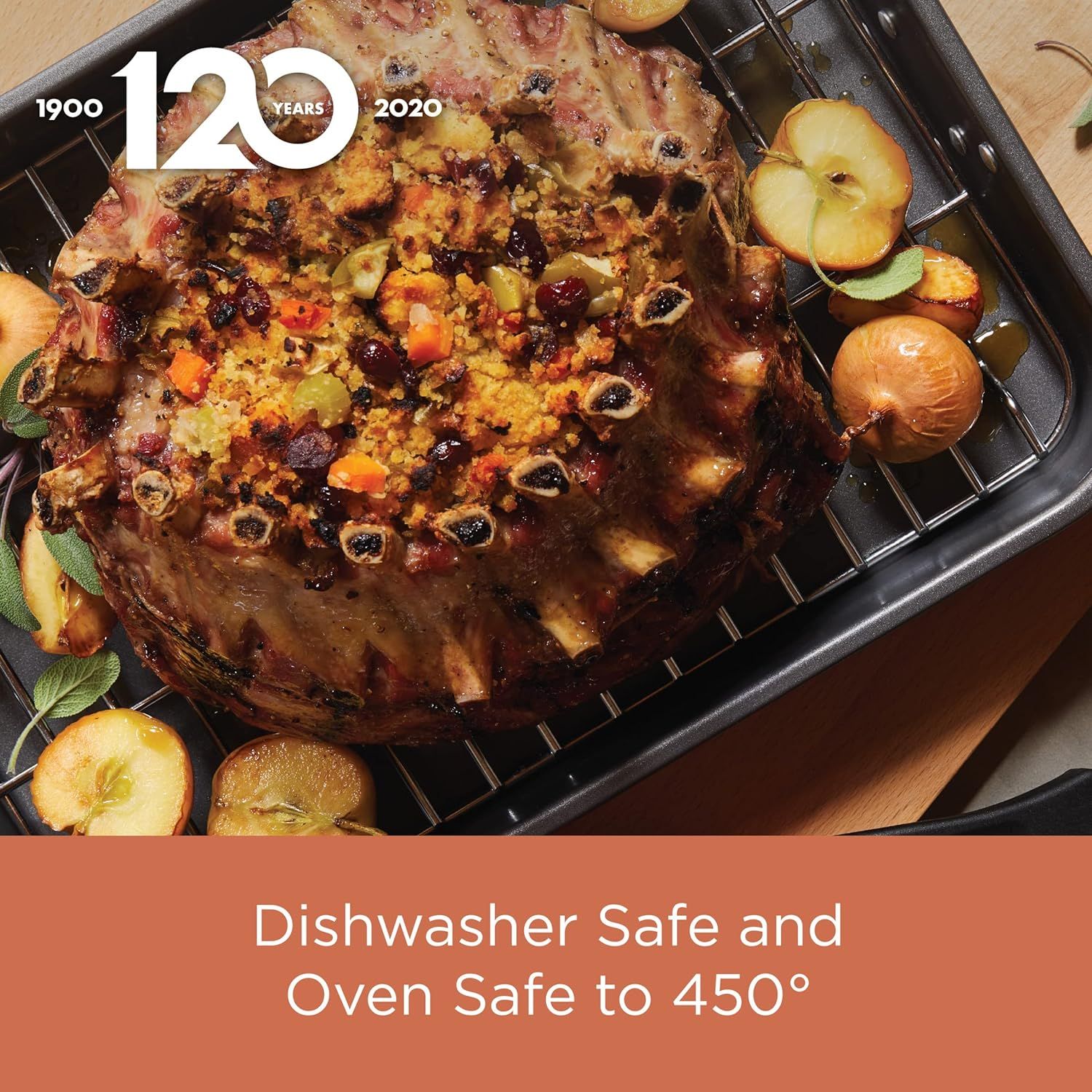 Farberware Nonstick Bakeware Roaster with Steel Rack, Gray, 11 by 15 ...