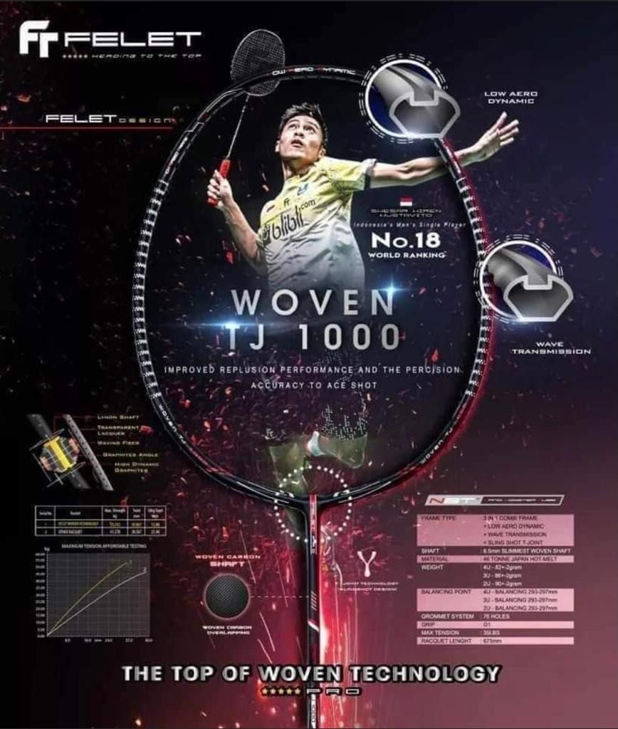 Felet Woven TJ1000 3U, Sports Equipment, Sports & Games, Racket & Ball ...