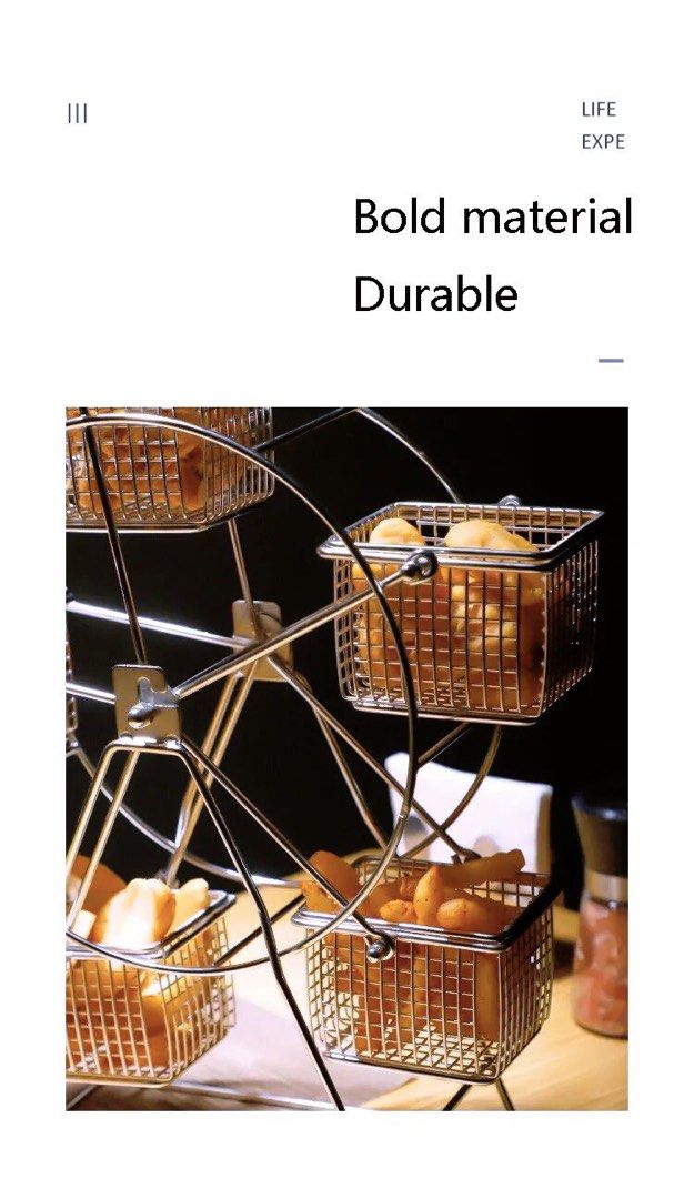 Ferris Wheel Rotating Snack Rack French Fries Chicken Nuggets Basket ...