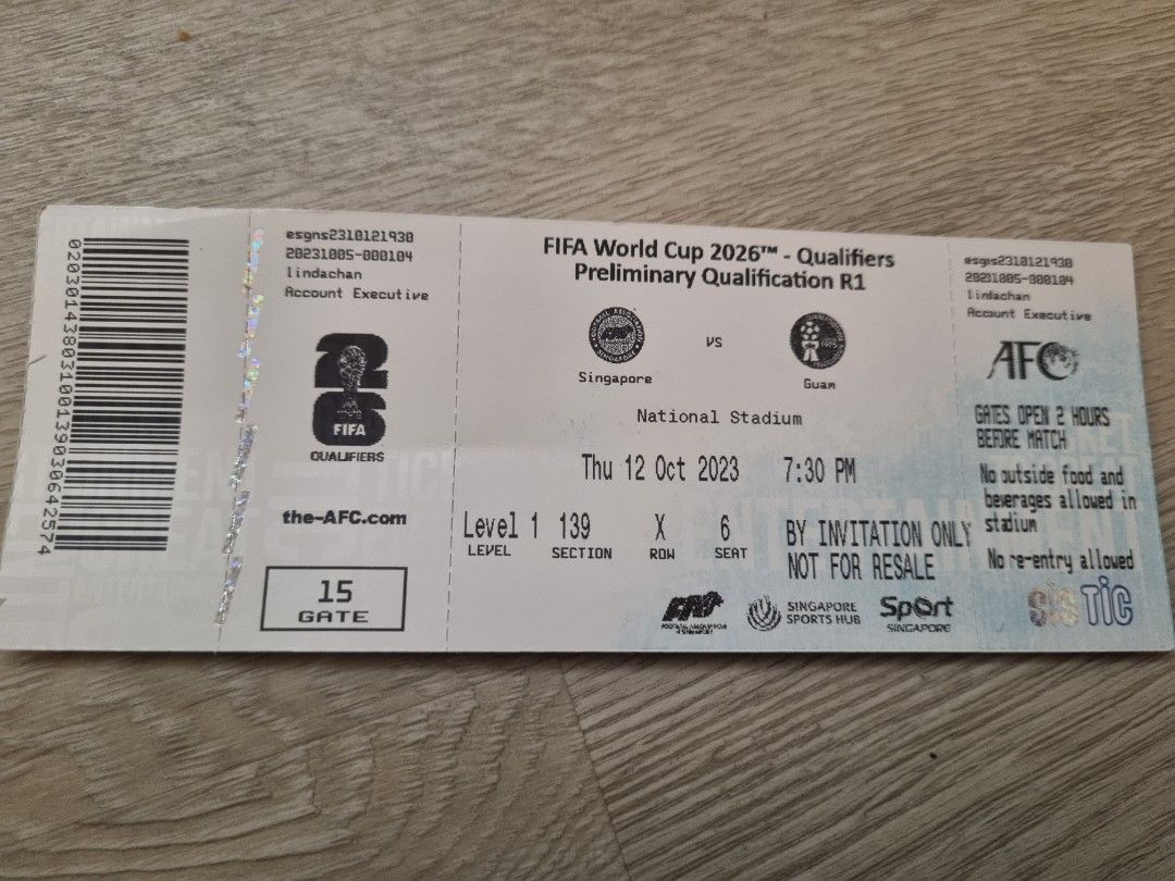 FIFA World Cup 2026 Qualifiers Singapore vs Guam, Tickets & Vouchers ...