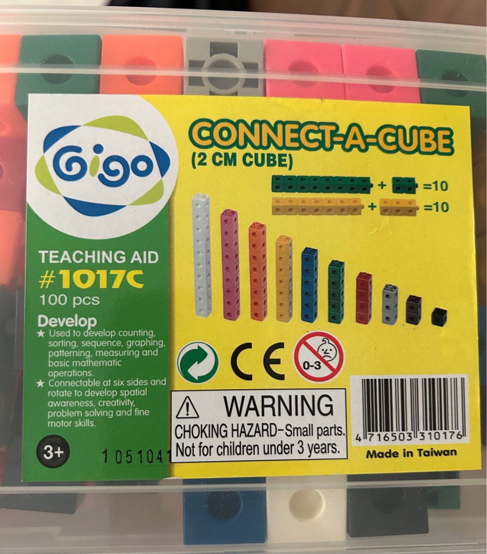 Gigo Connect a cube - 100 piece math teaching aid, Hobbies & Toys, Toys & Games on Carousell