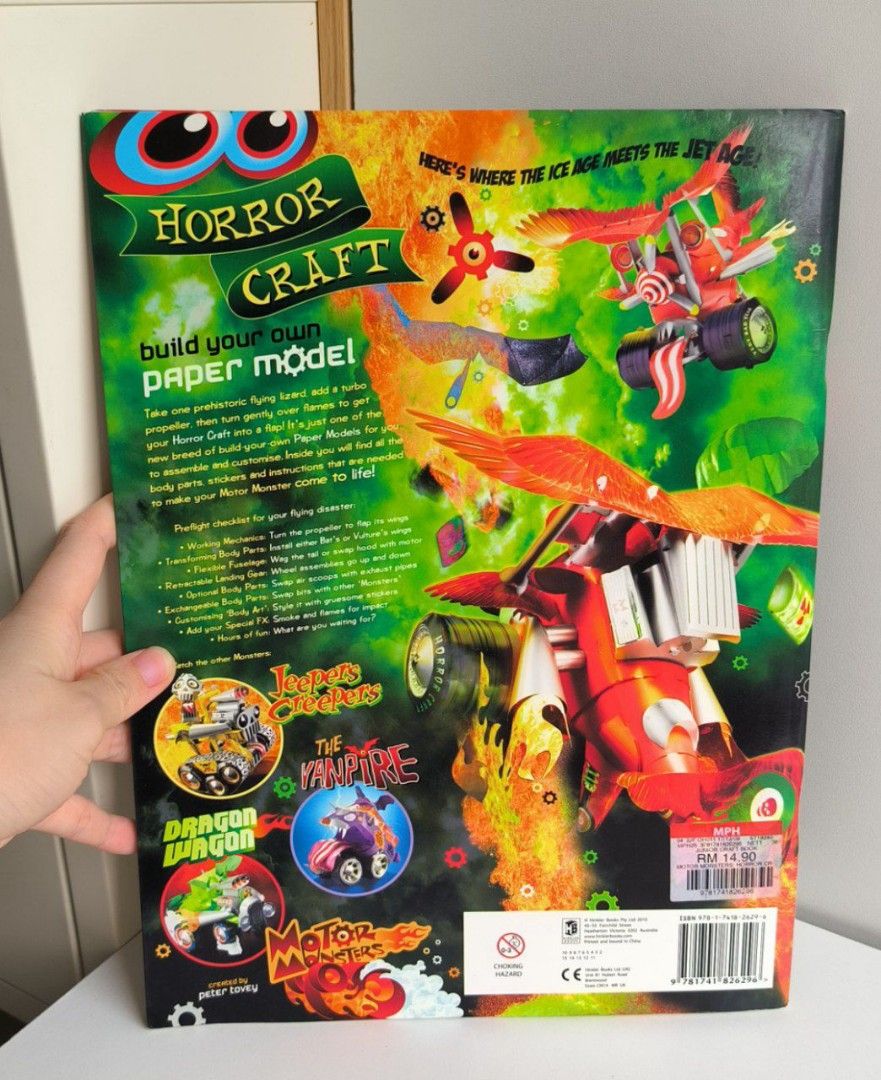 Hinkler Junior Craft book Build your own Paper Model Motor Monsters ...