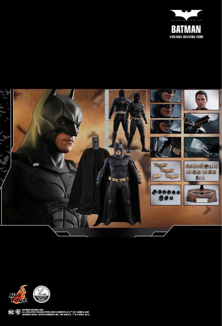 Hottoys QS009 1 4 DC Comics Batman Begins Hot Toys Bruce Wayne Christian Bale Carousell