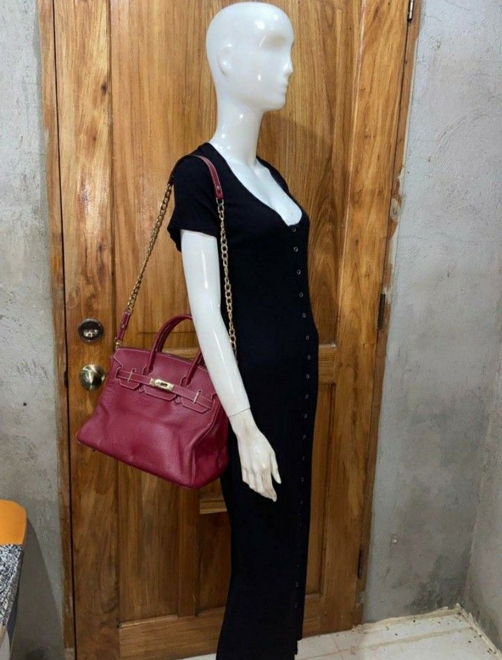 House of Hello Leather Birkin, Women's Fashion, Bags & Wallets ...