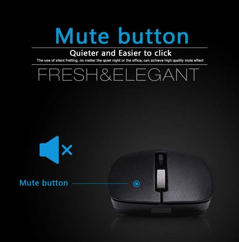 HP S1000 PLUS Wireless Silent Mouse Optical Portable Mini Mute Button ...