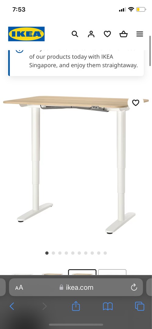 IKEA bekant sitting / standing desk (electric) EU plug, Furniture ...
