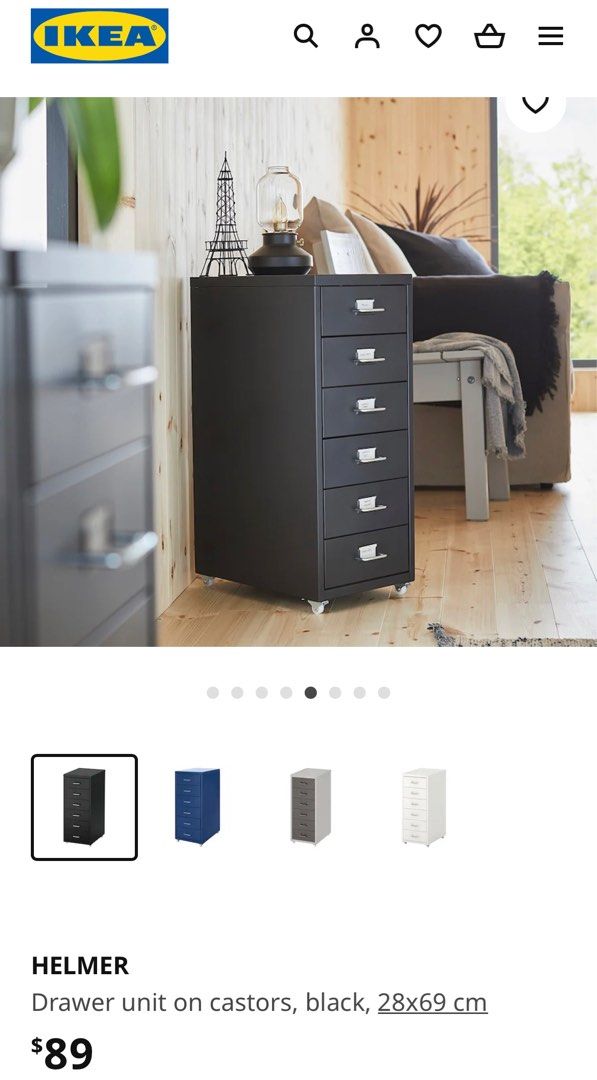 IKEA HELMER metal office cabinet, Furniture & Home Living, Furniture ...