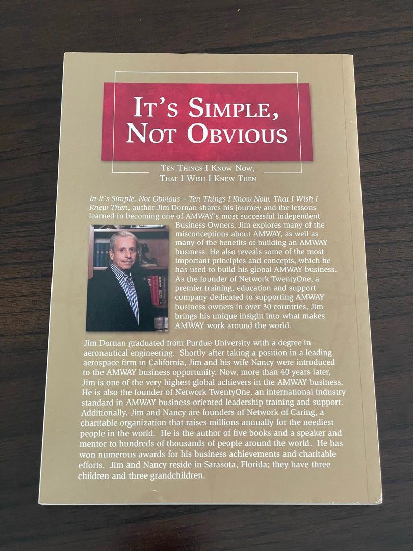 Its Simple Not Obvious by Jim Dornan, Hobbies & Toys, Books & Magazines ...