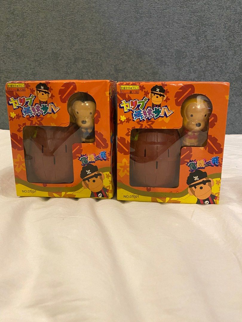 Japanese toy monkey popping action toy with swords in barrel, Hobbies ...