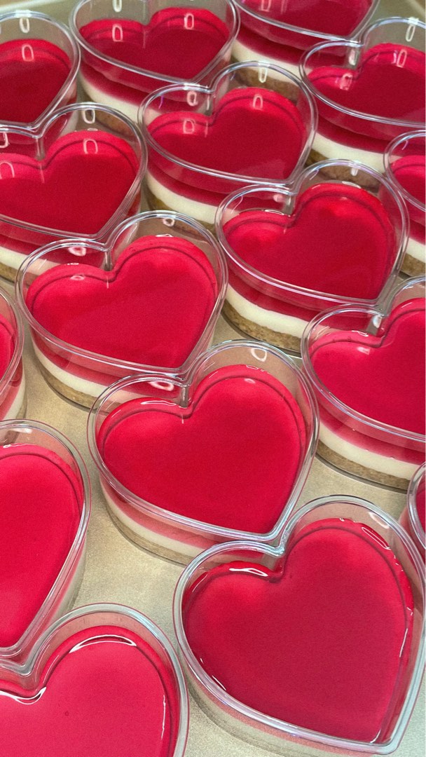 Jelly Heart Cups, Food & Drinks, Homemade Bakes on Carousell