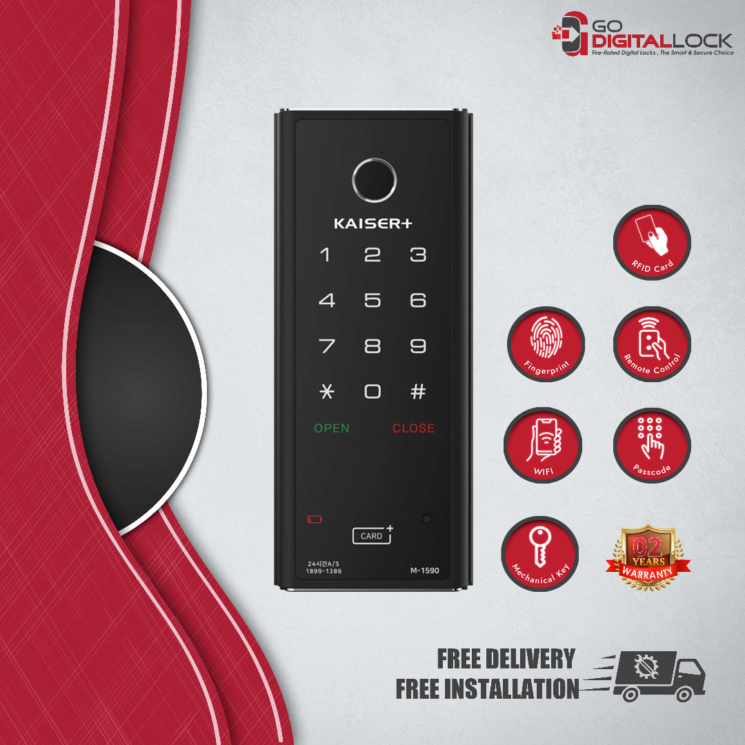 Kaiser+ M1593GNK Digital Gate Lock, Furniture & Home Living, Security ...