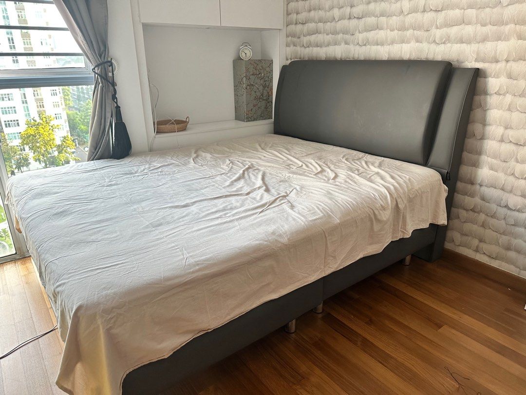 King Koil bed frame (queen size), Furniture & Home Living, Furniture ...