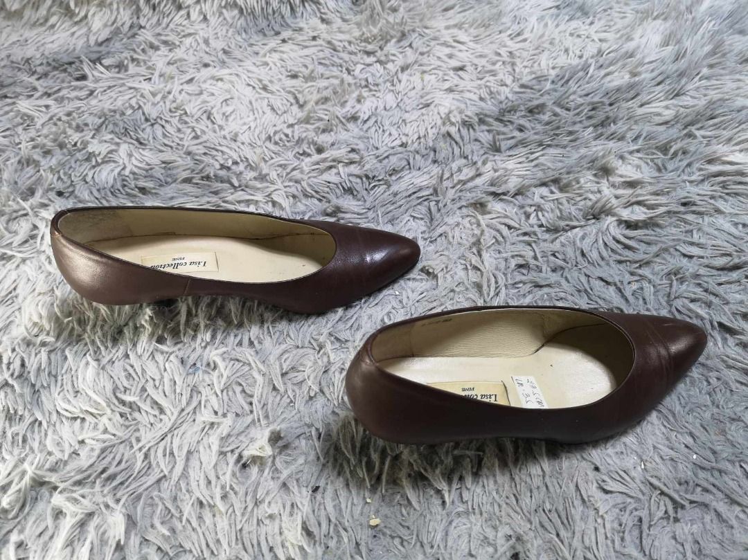 Lisa Collection Brown Leather Kitten Heels, Women's Fashion, Footwear ...
