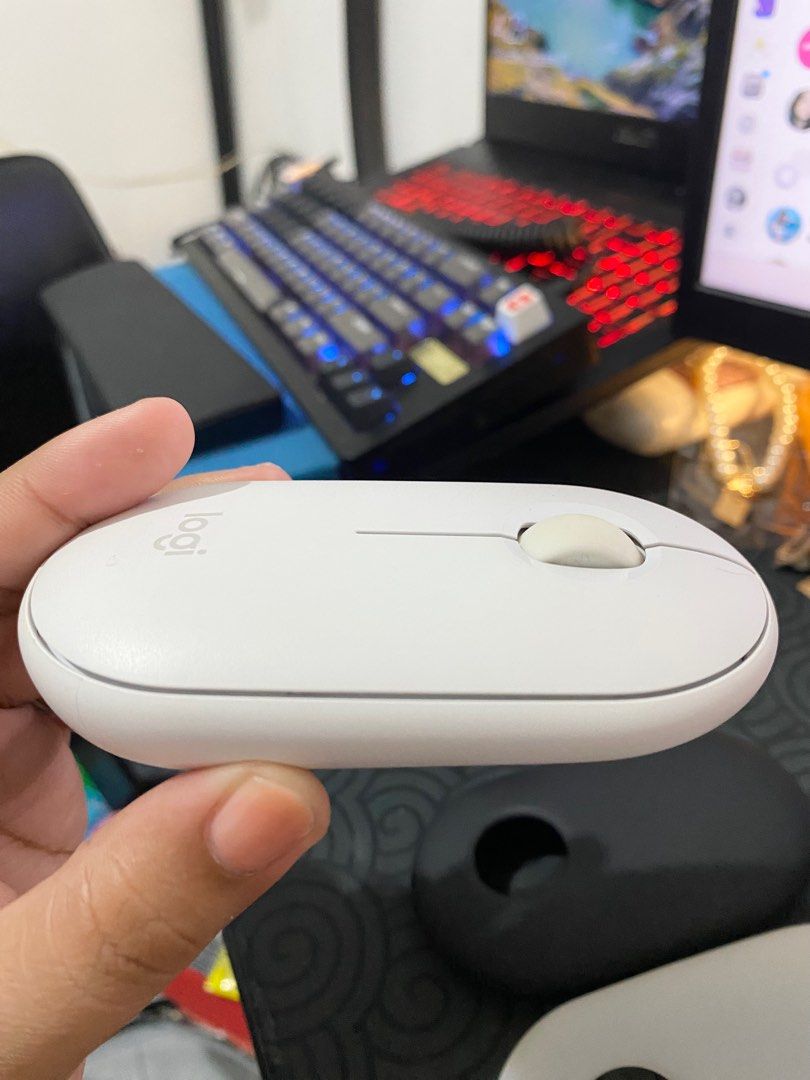 Logitech M350 Pebble Wireless Mouse Bluetooth 2.4 GHz USB Mini-Receiver ...