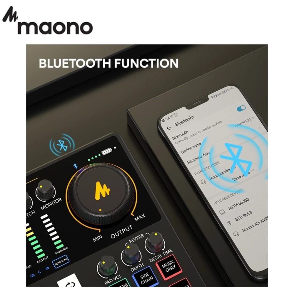 MAONO AME2A Professional Live Sound Card Bluetooth Audio Live Broadcast ...