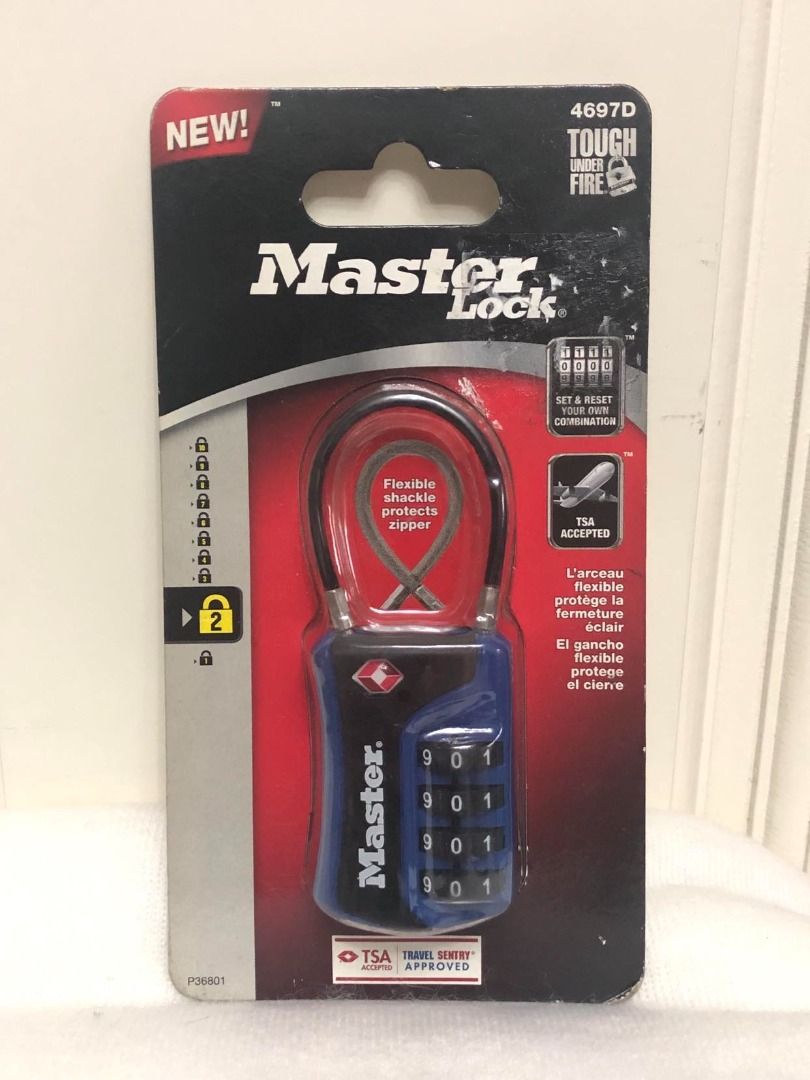 Master Lock 4697D Set Your Own Combination TSA Approved Luggage Lock, 1 ...