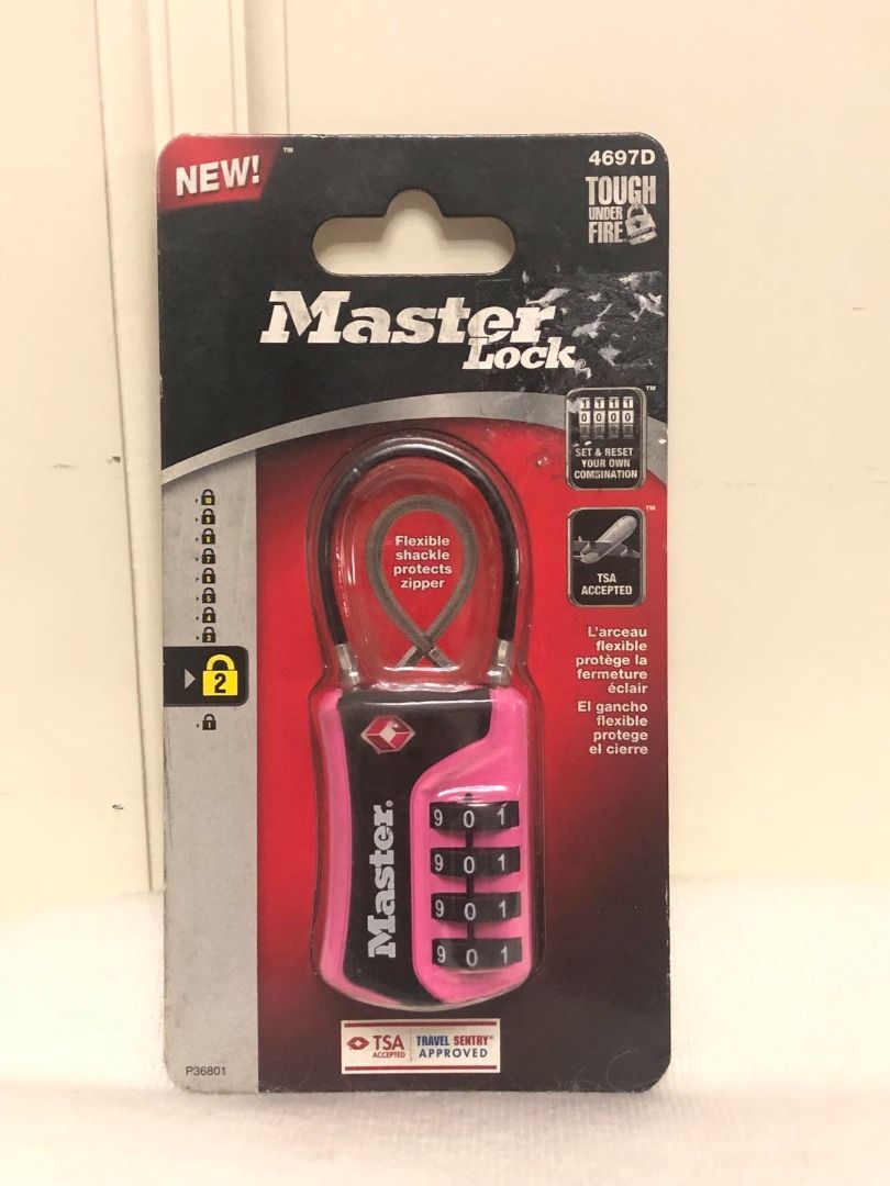 Master Lock 4697D Set Your Own Combination TSA Approved Luggage Lock, 1 ...