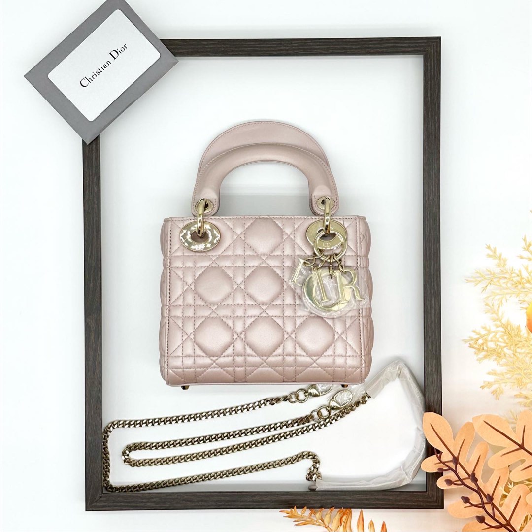 Mini Lady Dior Pink LGHW, Luxury, Bags & Wallets on Carousell