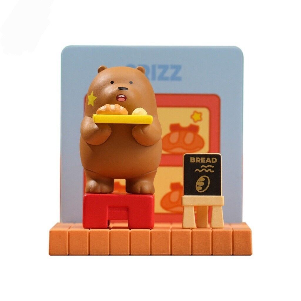 Miniso We Bare Bears Blind Box Mini Fun Collection Grizz Eating Lunch ...