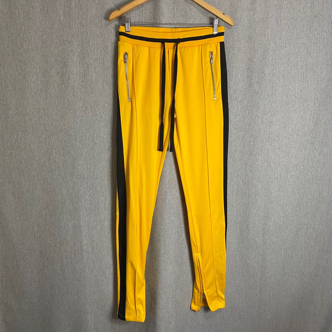 MNML - Yellow Track Pants, Men's Fashion, Activewear on Carousell