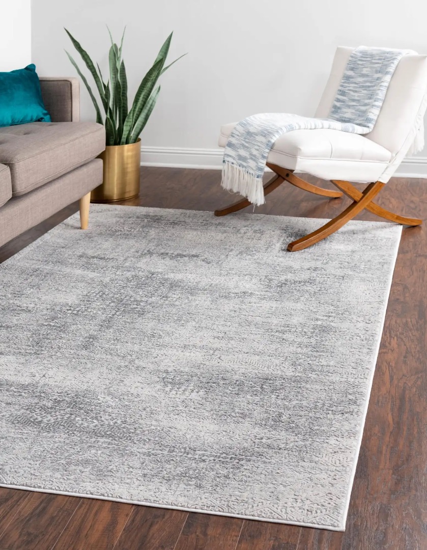 Modern grey rug washed-off style 160 cm x 244 cm, Furniture & Home ...