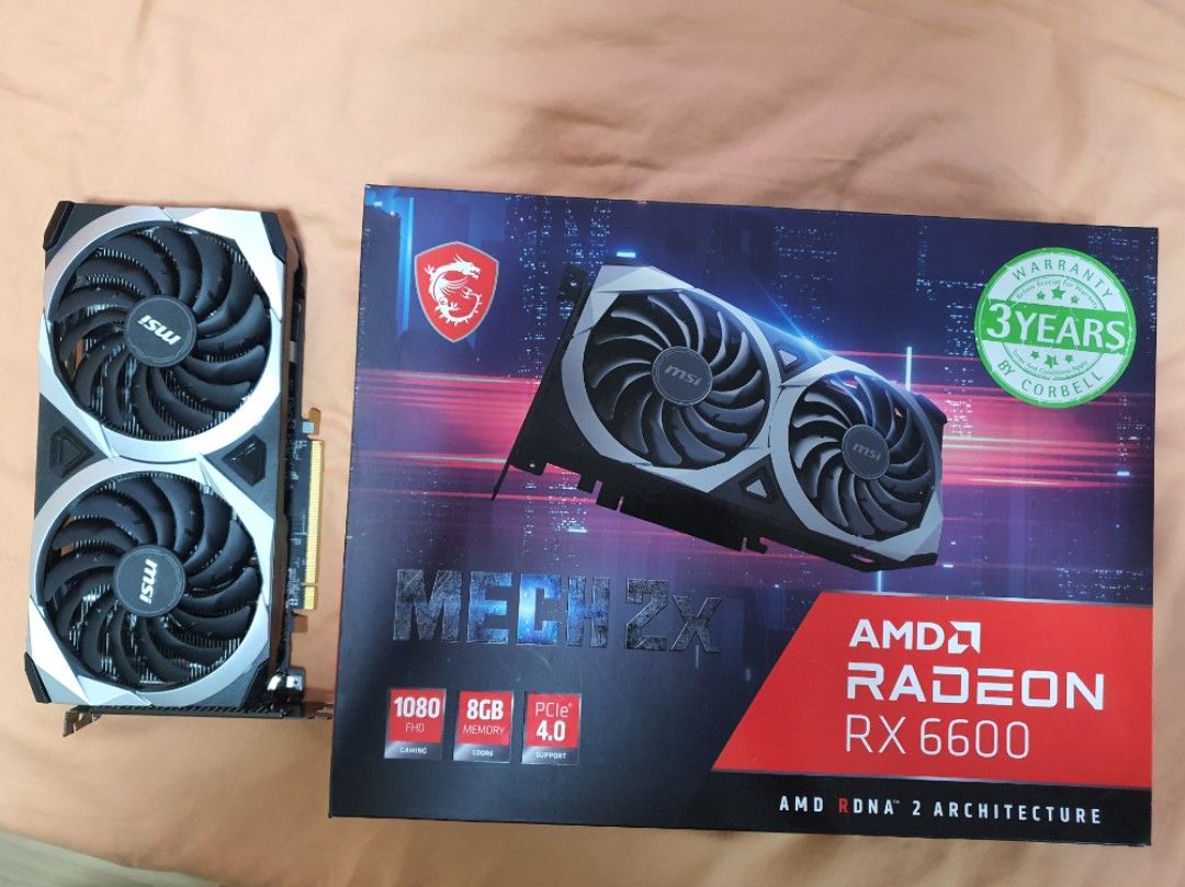 MSI RX 6600 MECH 2X RADEON GRAPHICS CARD GPU, Computers & Tech, Parts ...