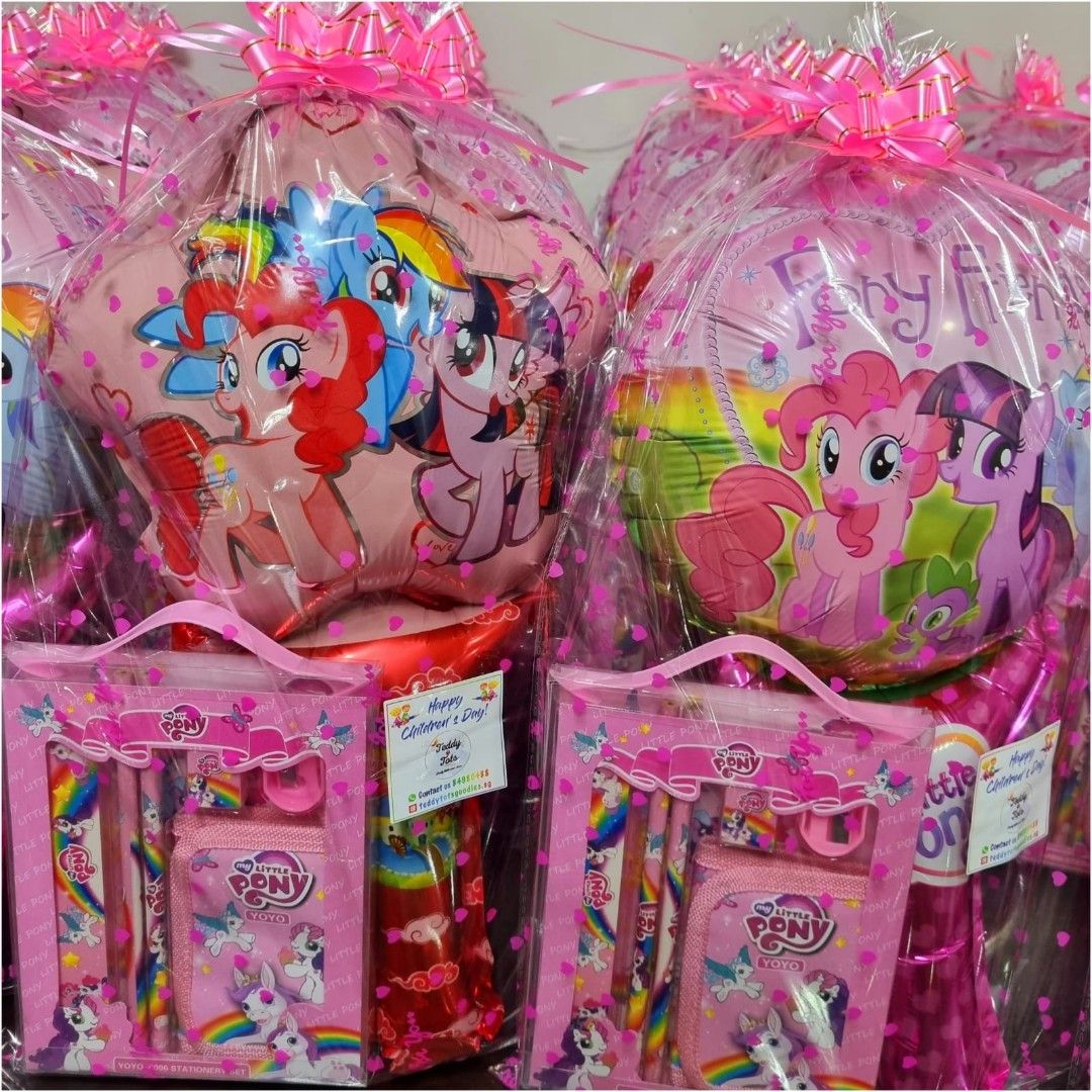 My little pony Themed Kids Goodie Bags | Handheld balloon | Stationery ...