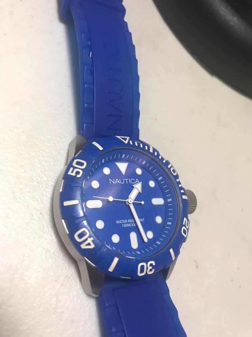 NAUTICA Cobalt Blue Dial Blue Silicone Rubber Unisex Watch A09601G, Men ...