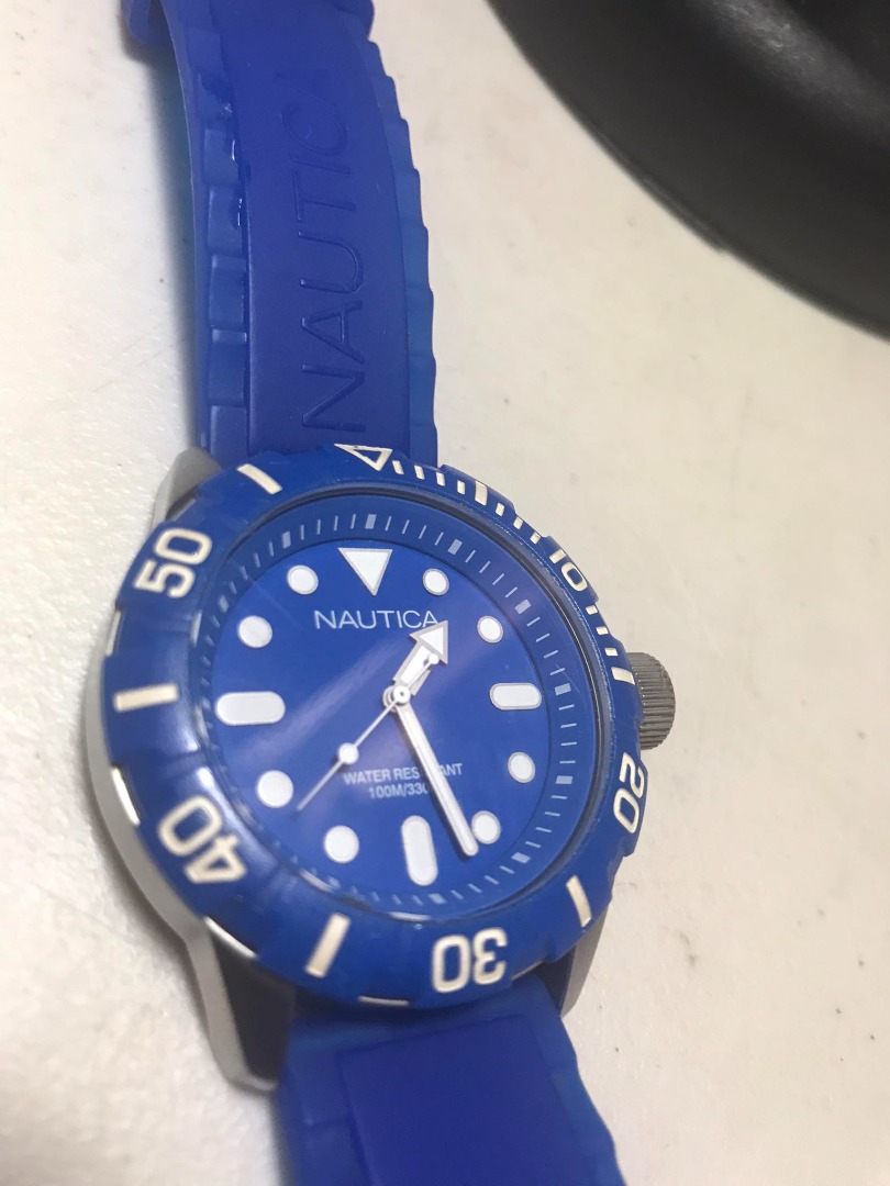 NAUTICA Cobalt Blue Dial Blue Silicone Rubber Unisex Watch A09601G, Men ...