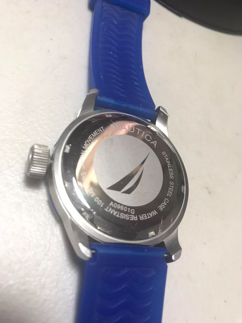 NAUTICA Cobalt Blue Dial Blue Silicone Rubber Unisex Watch A09601G, Men ...